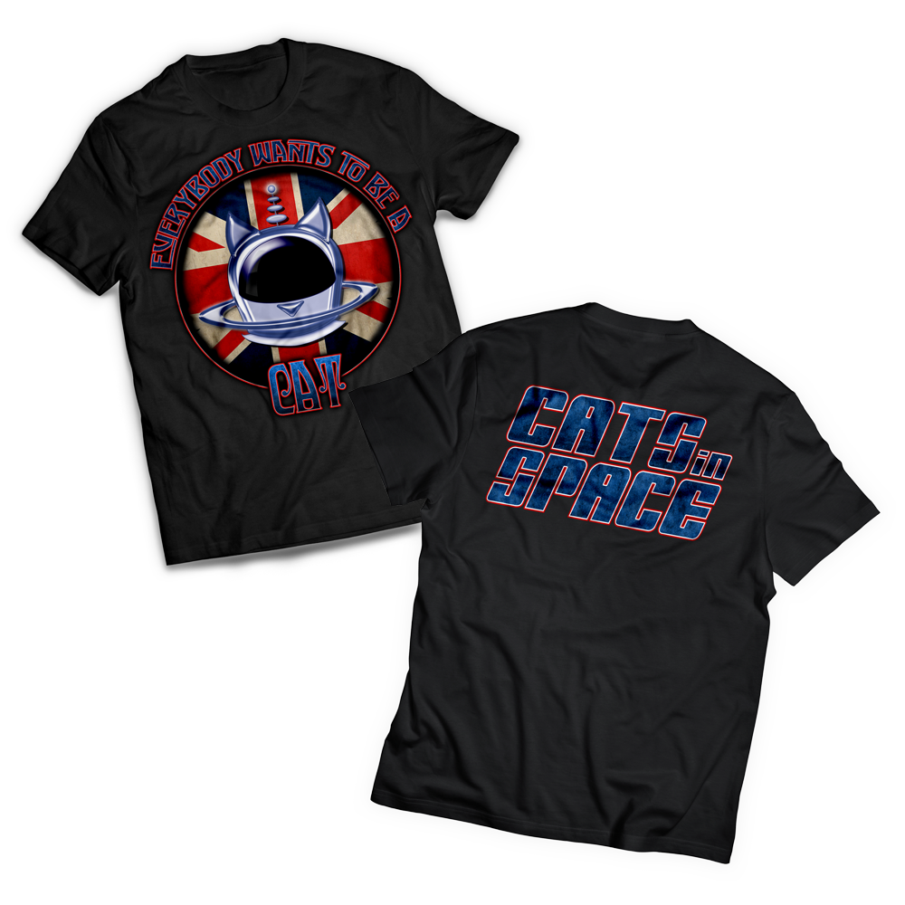 CLASSIC COLLECTABLES - 'UNION CAT' T-Shirt (Red, White & Blue on Black ...